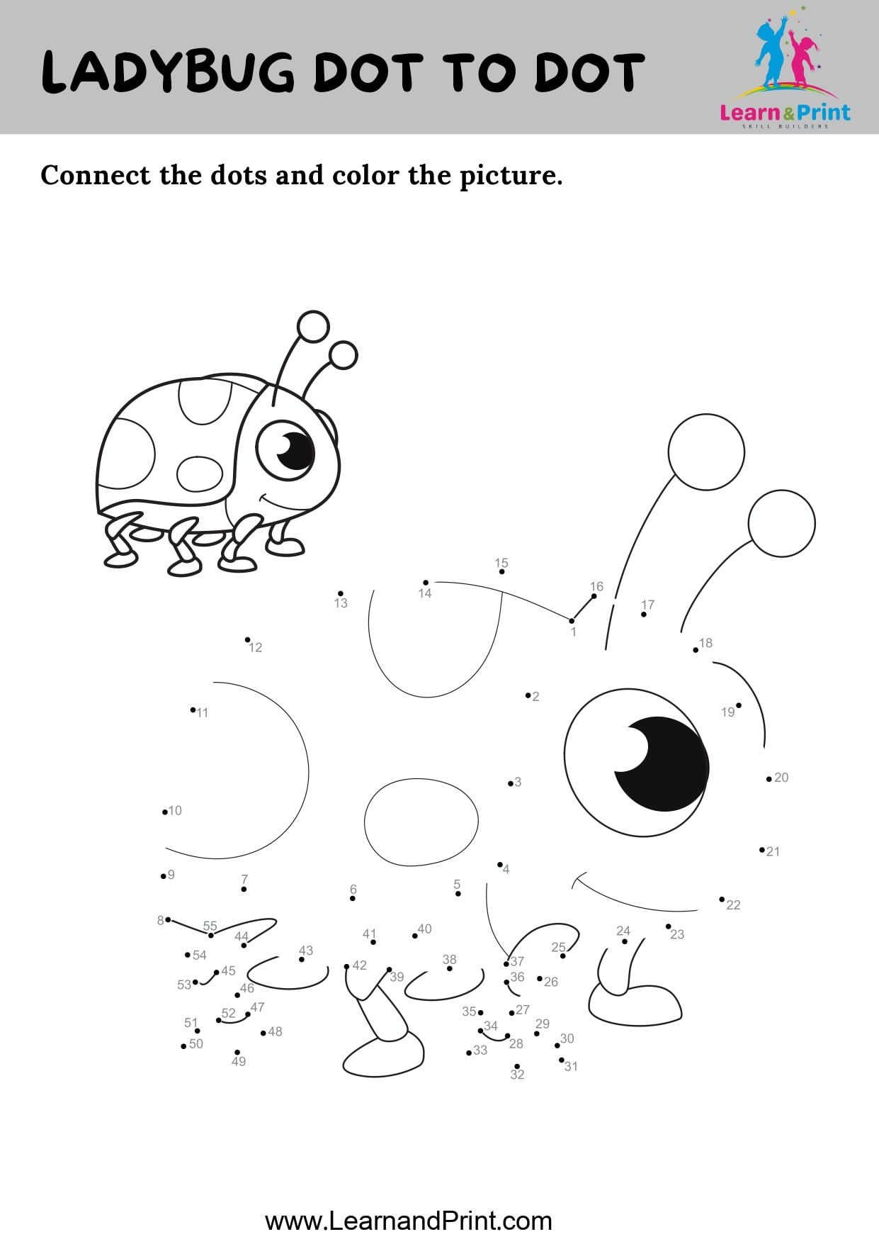 Free Insect Dot to Dot Printable Pages for Kids | Learn and Print
