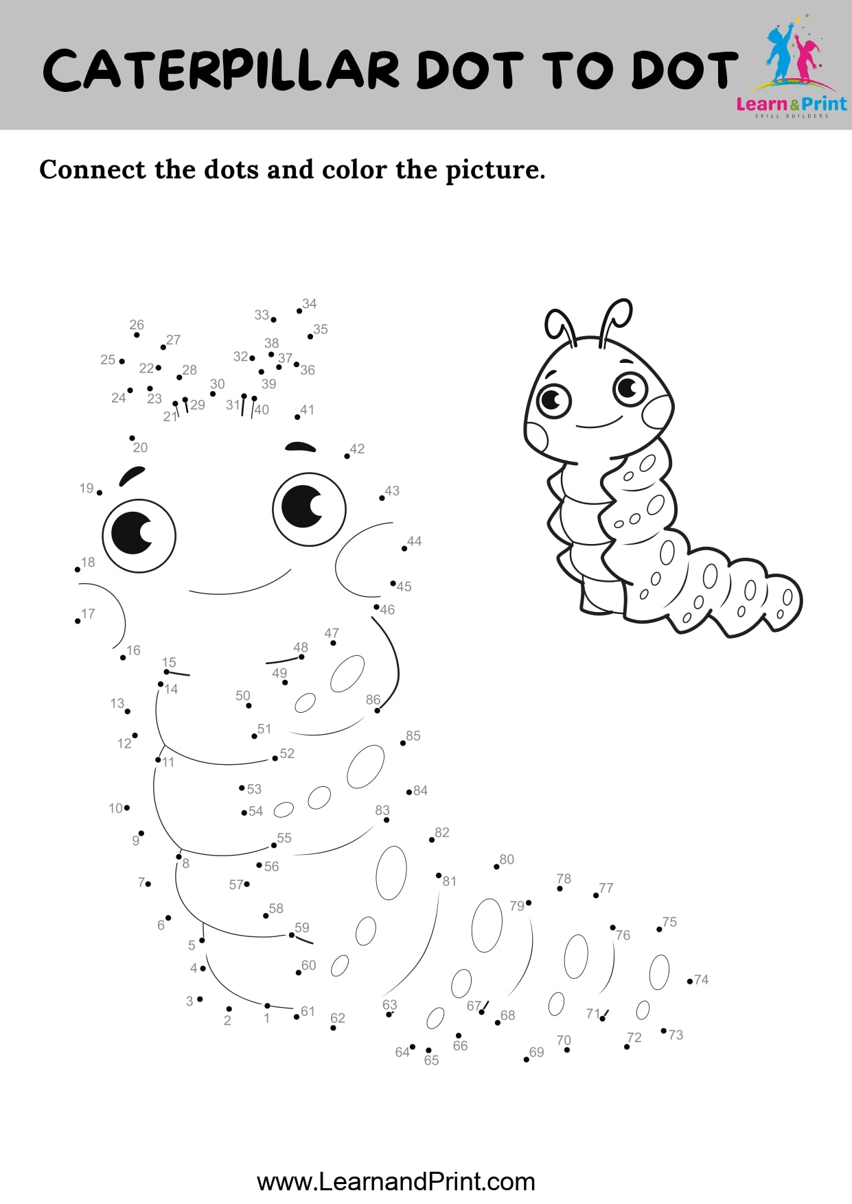 Free Insect Dot to Dot Printable Pages for Kids | Learn and Print